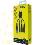 Buy Budi 3 in 1 Charge Cable 15cm Black Online in UAE | Sharaf DG