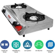 Buy Nobel Gas Stove Stainless Steel Honeycomb Auto Ignition Double ...
