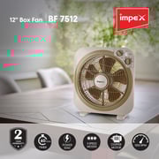 Buy Impex Bf 7512 50 Watts 12 Inch Box Fan With 3 Speed Modes Online in ...